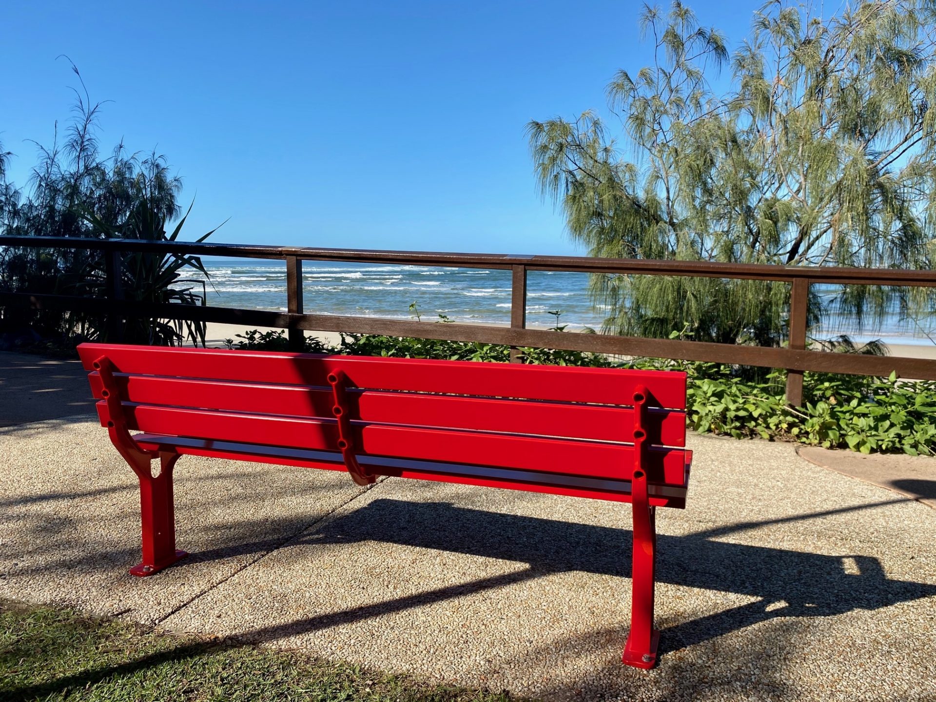 Red benches to raise awareness of domestic violence