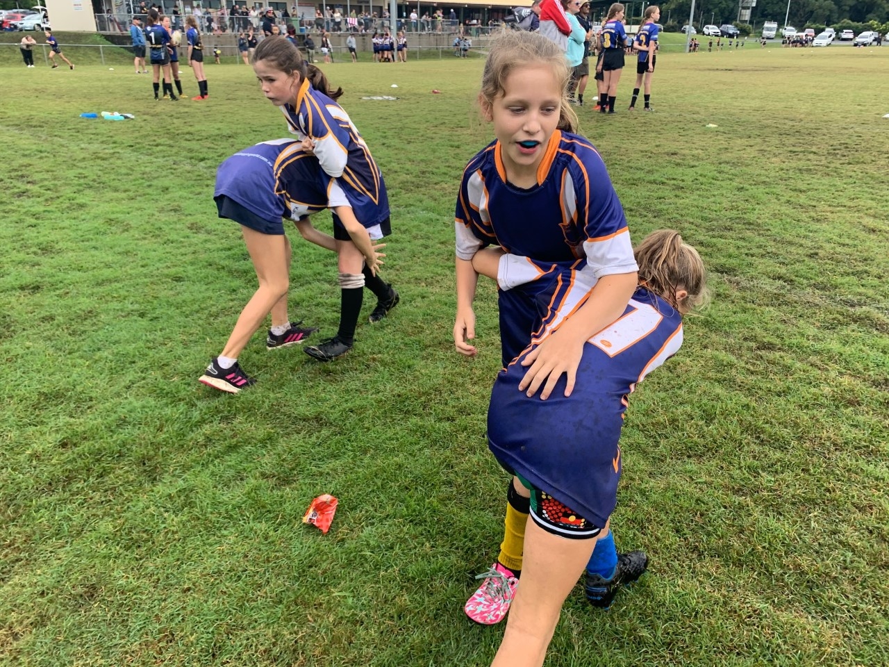 Schoolgirls tackle rugby league for the first time