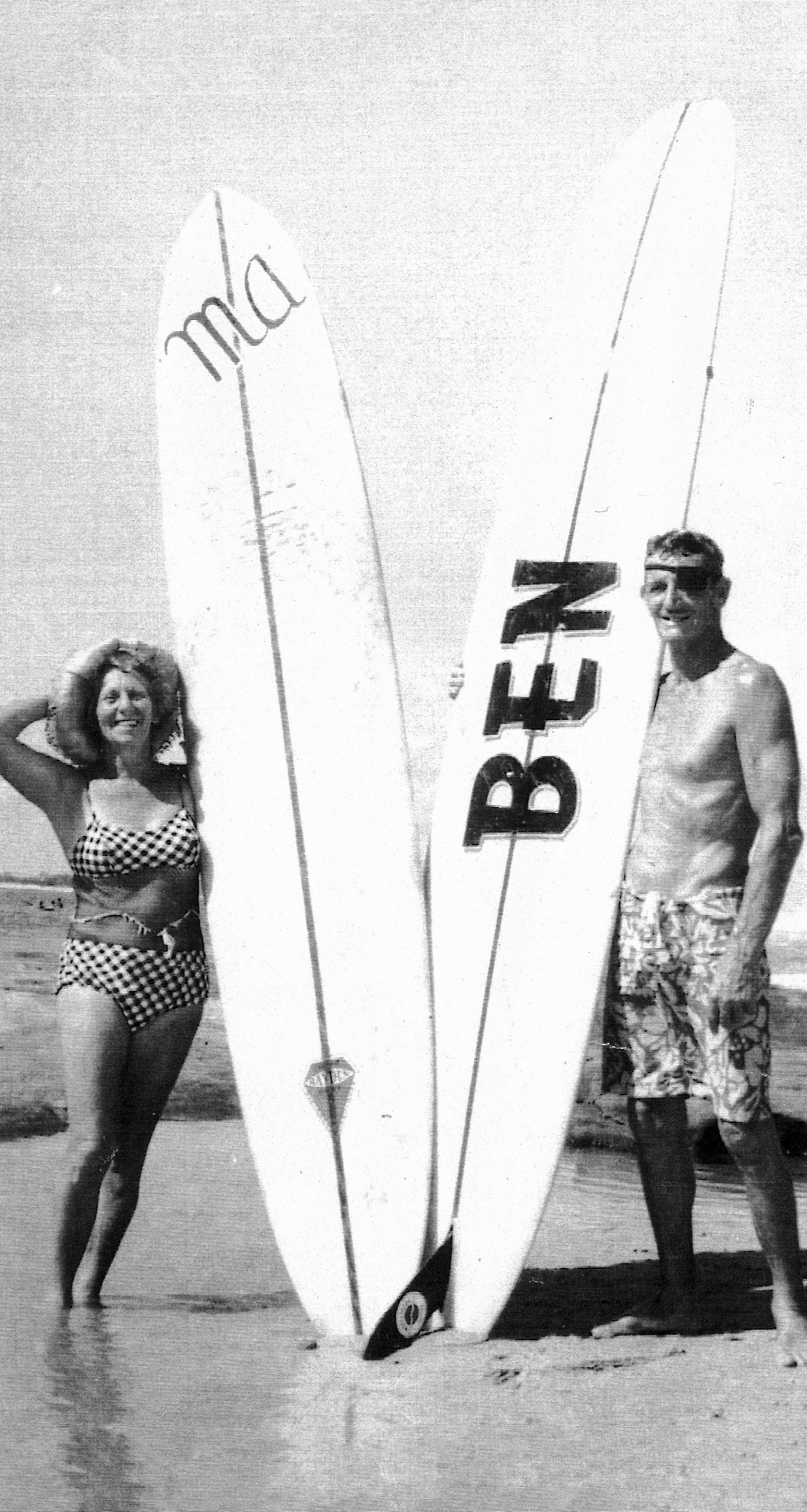Wave of excitement as surfers hit water for Ma and Pa