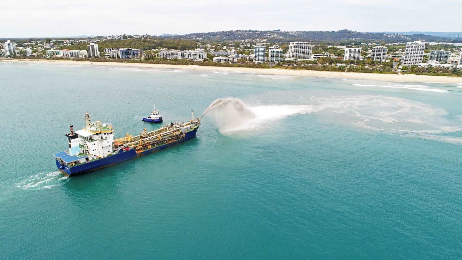 Rainbow spotted as special beach trial starts