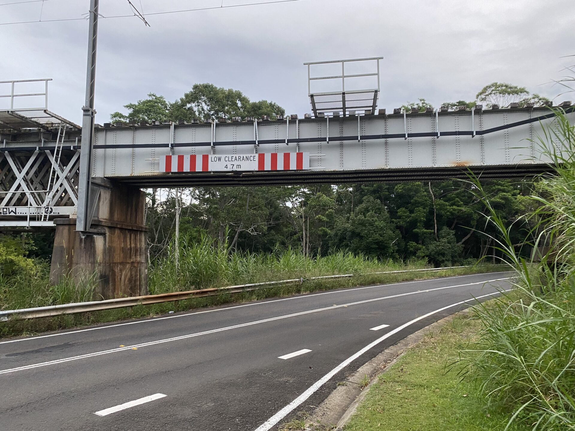 Rail line closed after bridge strike
