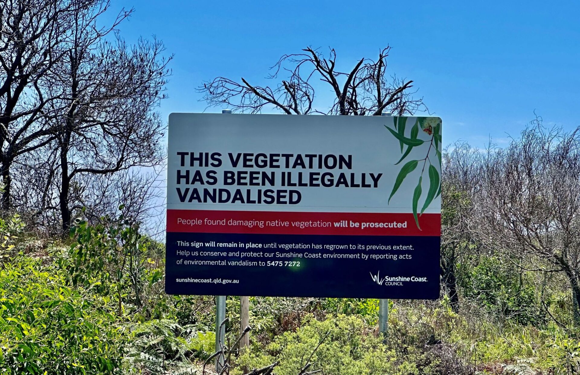 Vandals warned as signs removed from poisoned foreshore