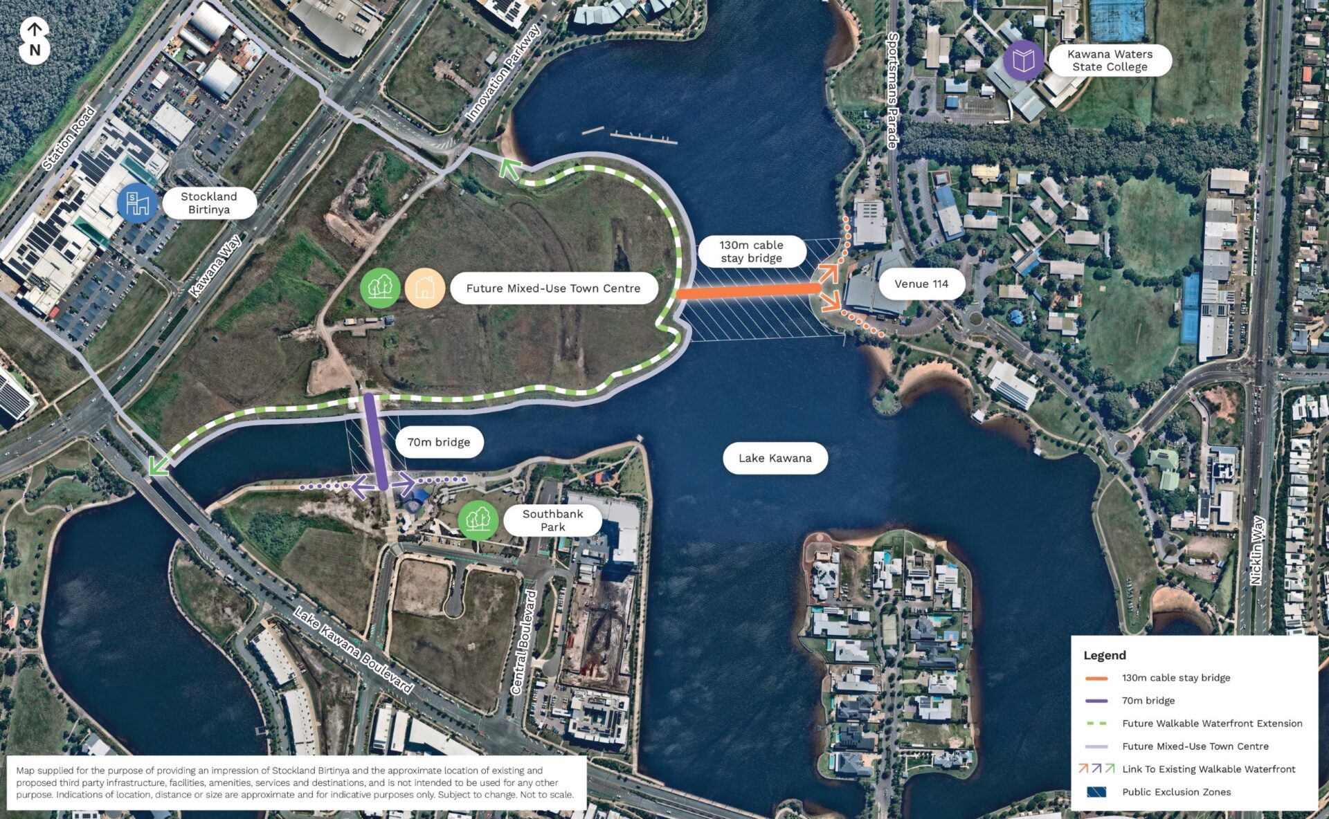 Plans for $27m pedestrian bridge over lake revealed