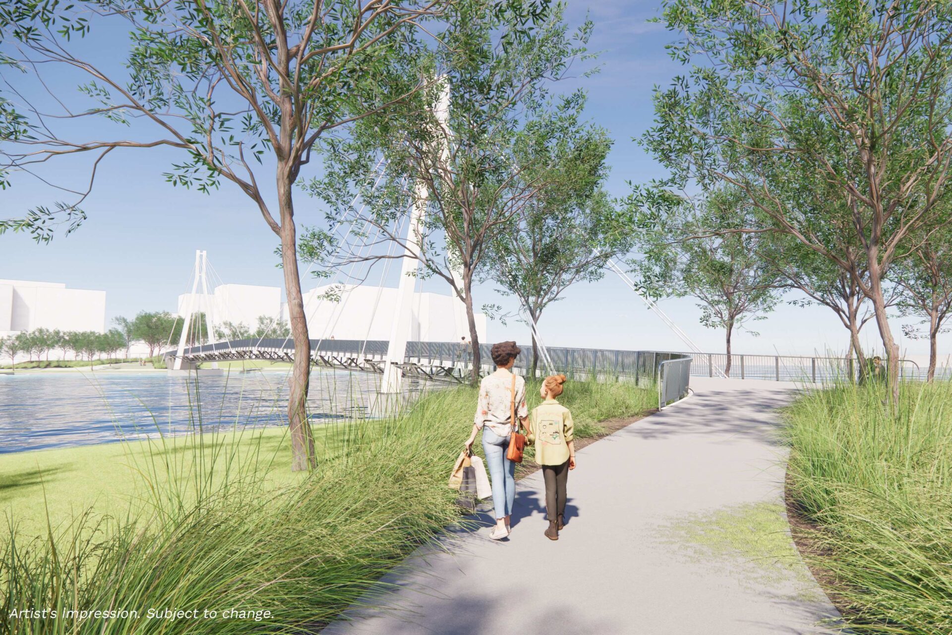 Plans for $27m pedestrian bridge over lake revealed