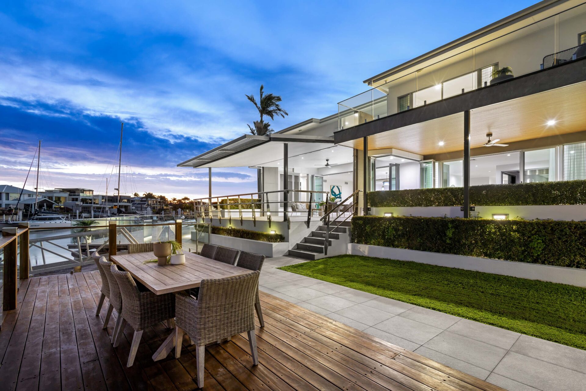 Renovated waterfront residence offers rare oversized pontoon