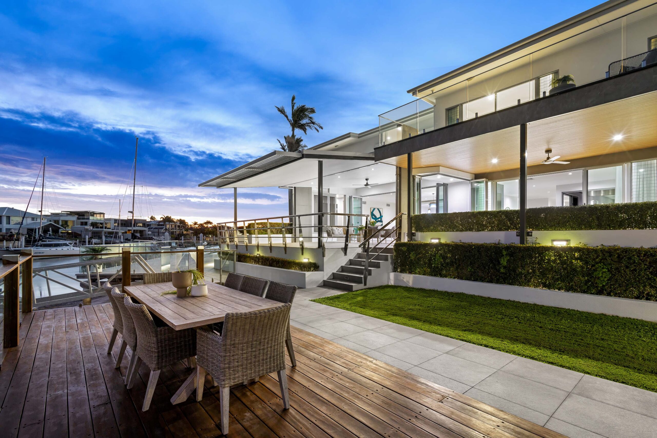 Renovated waterfront residence offers rare oversized pontoon