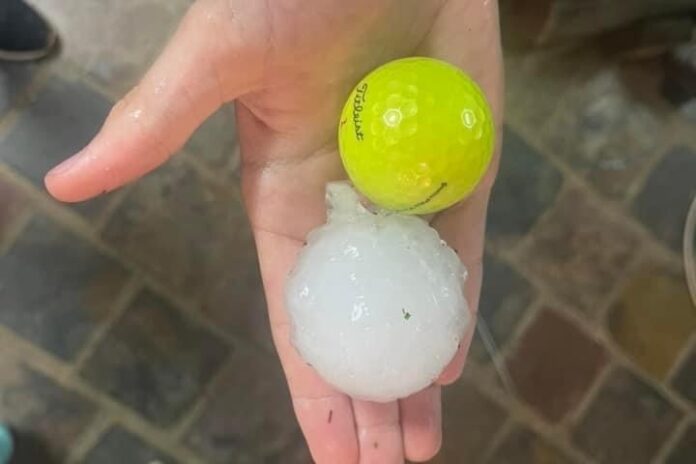 Giant hail crashes into Coast