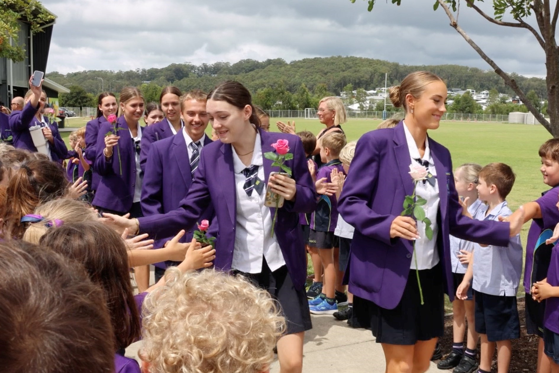 Class act: Year 12s applauded after finishing school journey