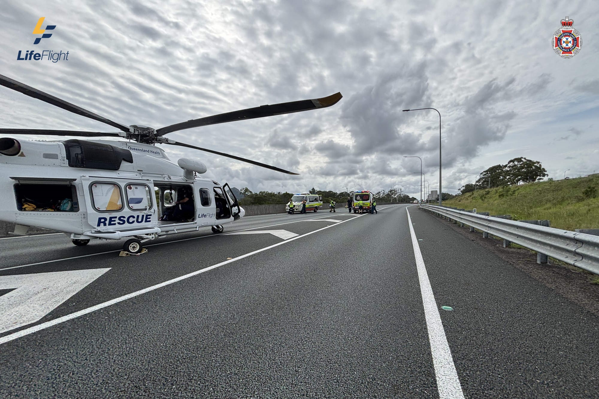 Serious crash involving car and truck on highway