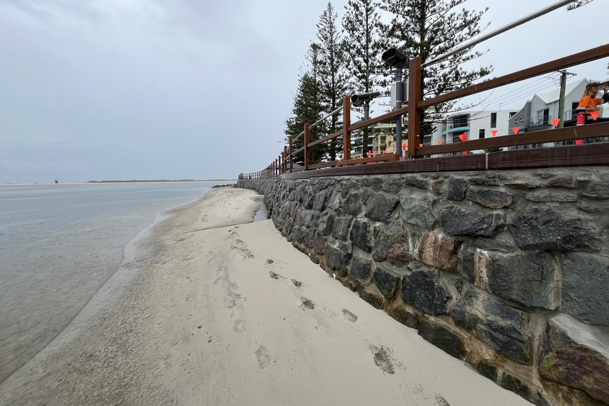 Seawall rebuilt in response to tidal breakthrough