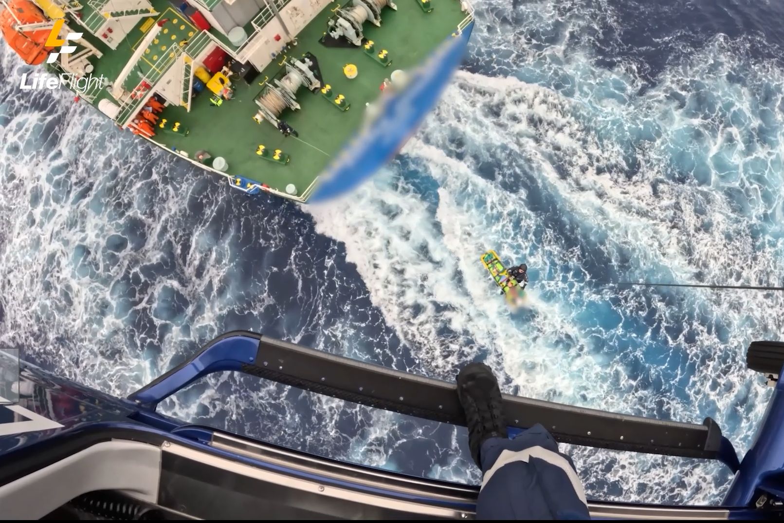Injured tanker crewman airlifted after seven-metre fall